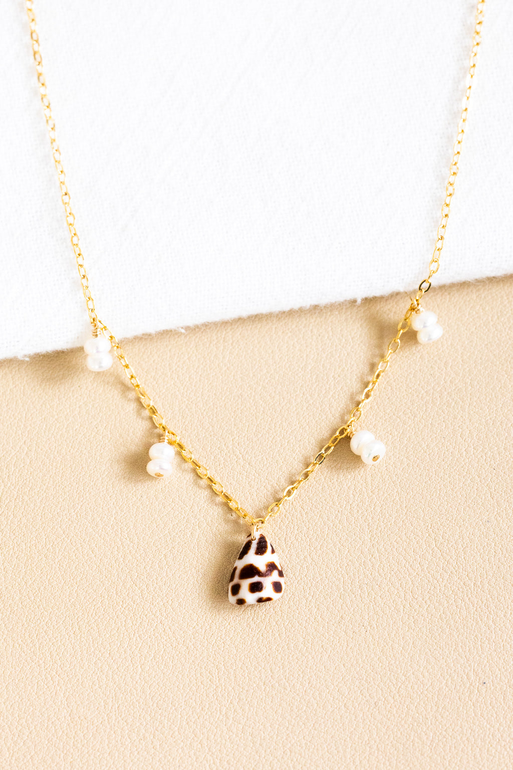 Hebrew Shell Fragment & Stacked Button Pearls Drop Necklace – Laine ...
