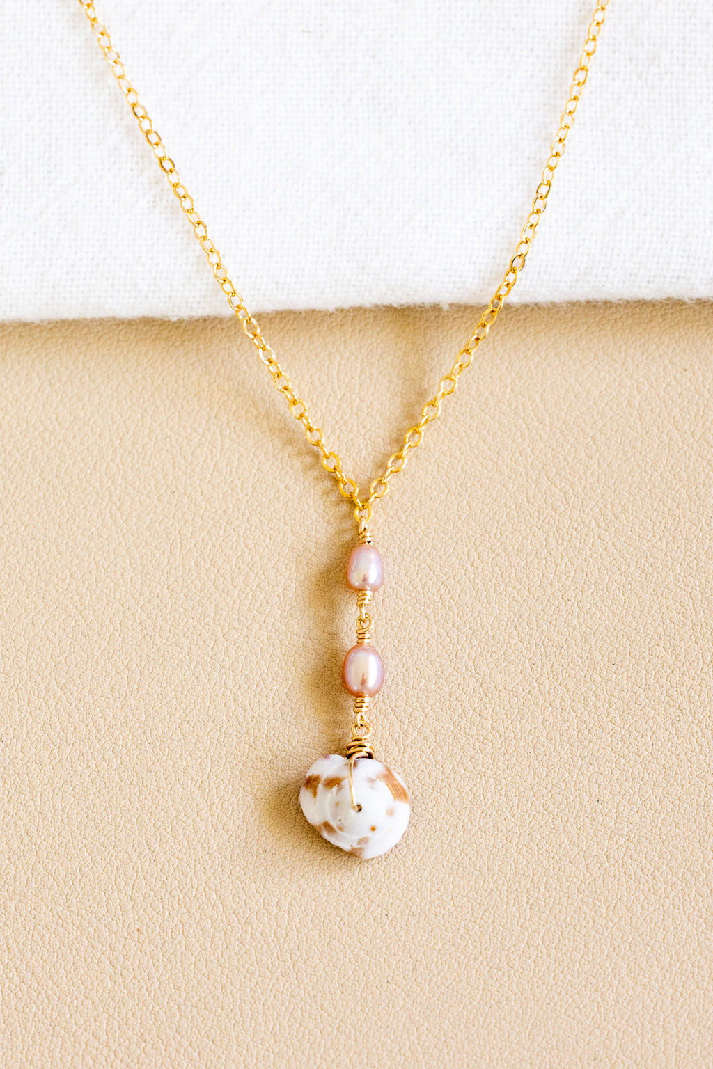 Double Pink Pearl & Puka Shell Necklace – Laine Honolulu